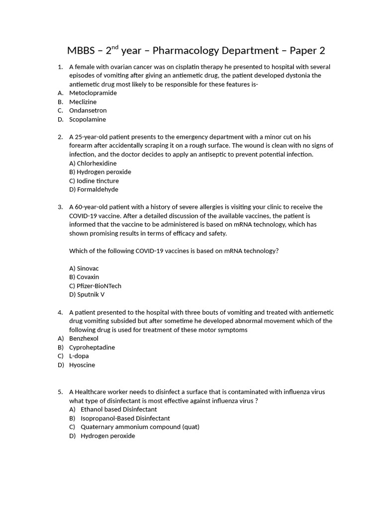 MBBS - 2nd year | PDF | Vaccines | Disinfectant