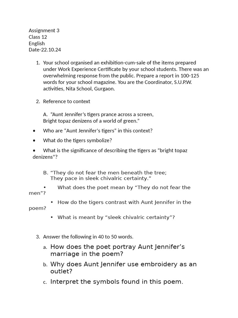 Report on School Exhibition and Poem Analysis | PDF