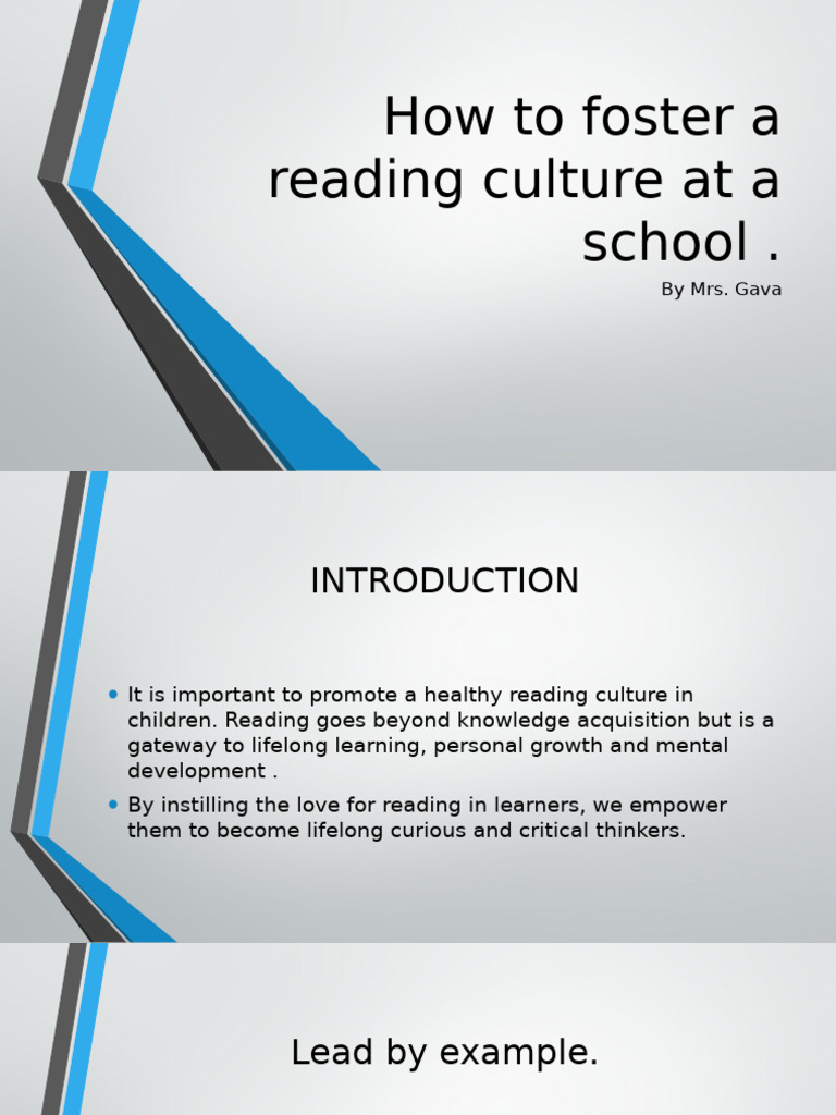 1 Fostering A Reading Culture | PDF | Learning | Personal Development