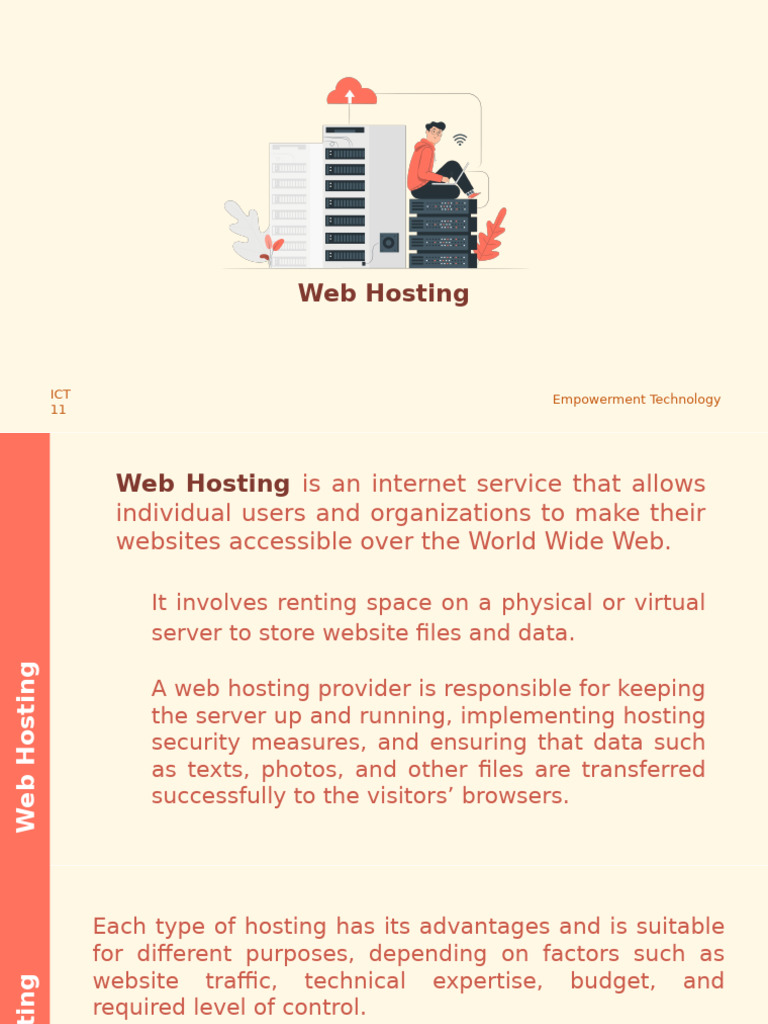 Grade 11 Empotech - Web Hosting | PDF | World Wide Web | Internet & Web