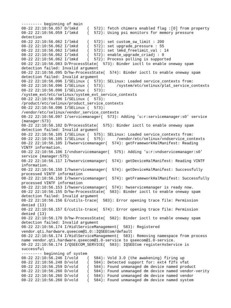 Android System Log Analysis | PDF | Computing | Operating System Technology