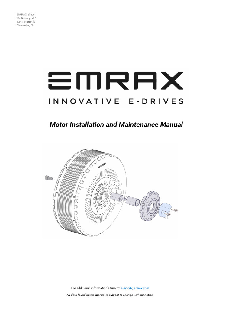 EMRAX User's Manual v1.6 | PDF | Electric Motor | Screw