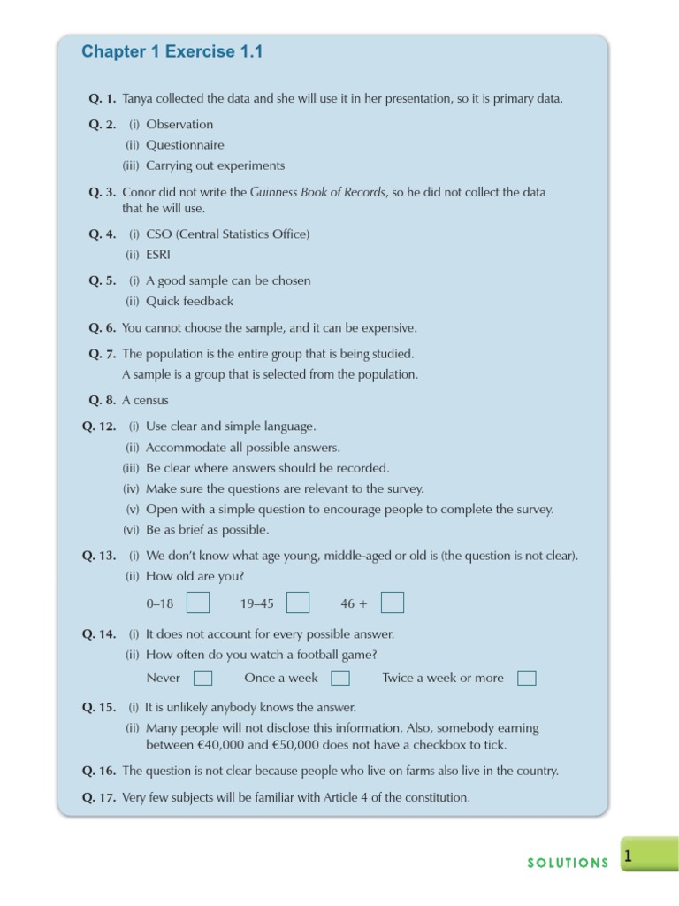Active Maths Book 1 Solutions Guide | PDF | Survey Methodology | Science