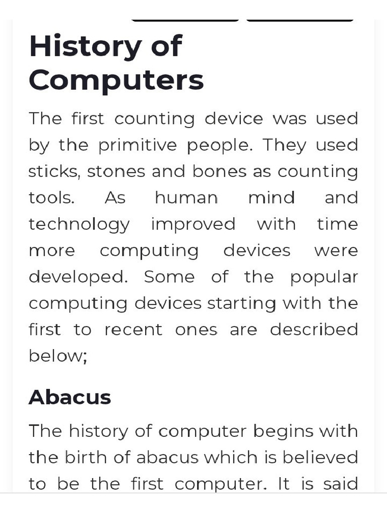 History of Computer | PDF