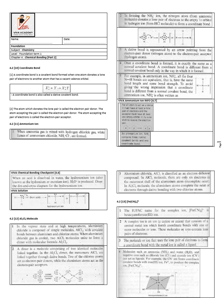Chemical Bonding [4.2] | PDF | Chemical Bond | Molecular Orbital