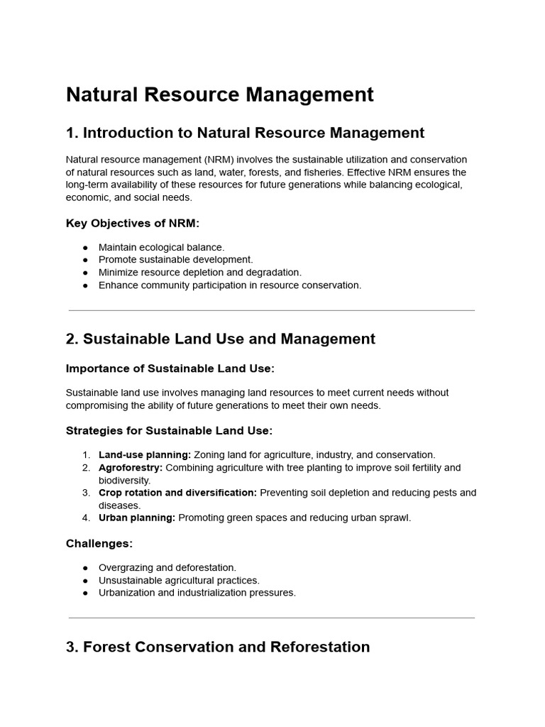 Effective Natural Resource Management Guide | PDF | Water Resources ...