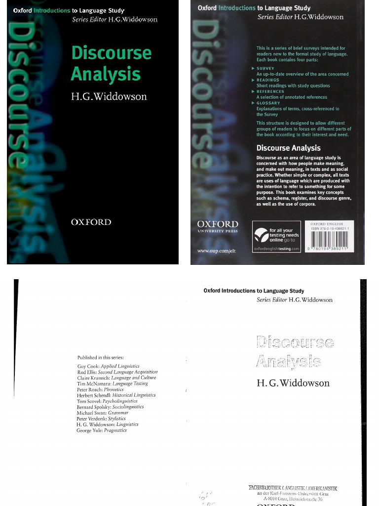 Discourse Analysis by H G Widdowson | PDF
