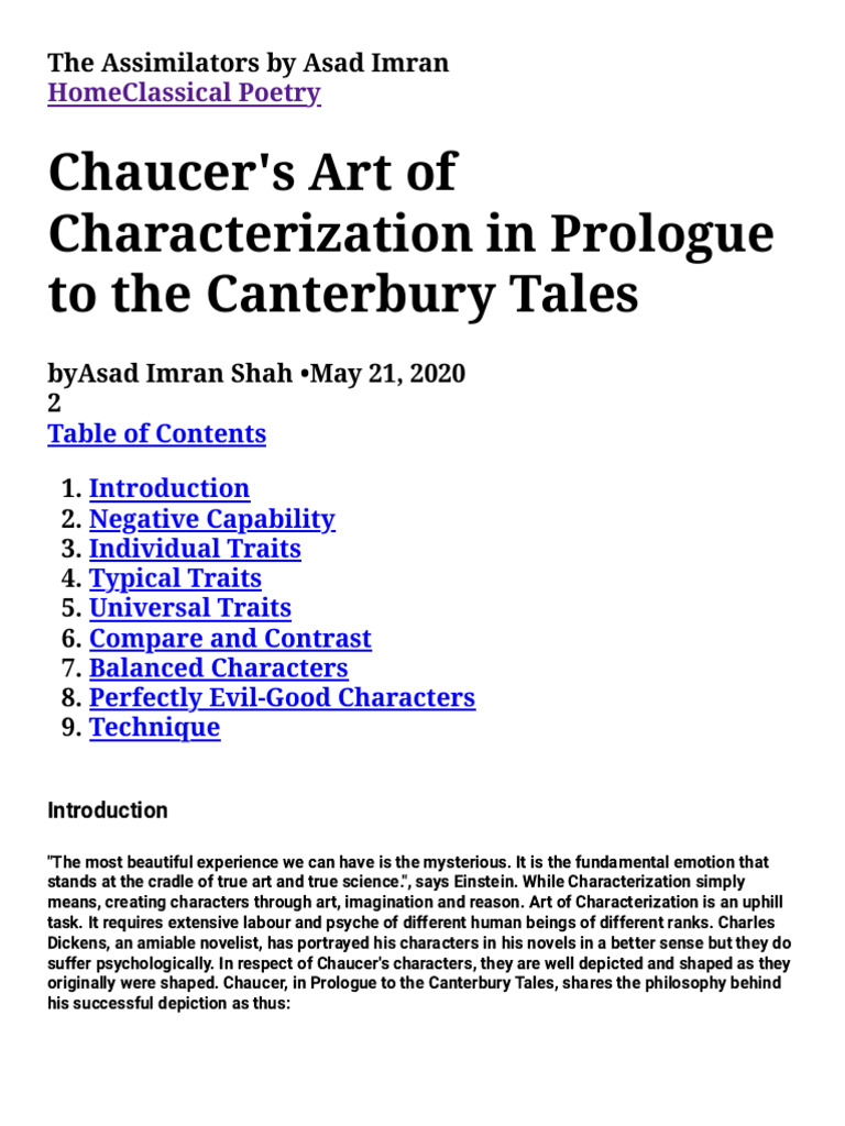 art chaucer | PDF | The Canterbury Tales