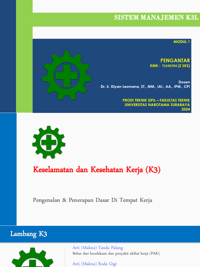 01. Modul 1 PENGANTAR_Dasar-Dasar Keselamatan Dan Kesehatan Kerja (K3) (1) | PDF