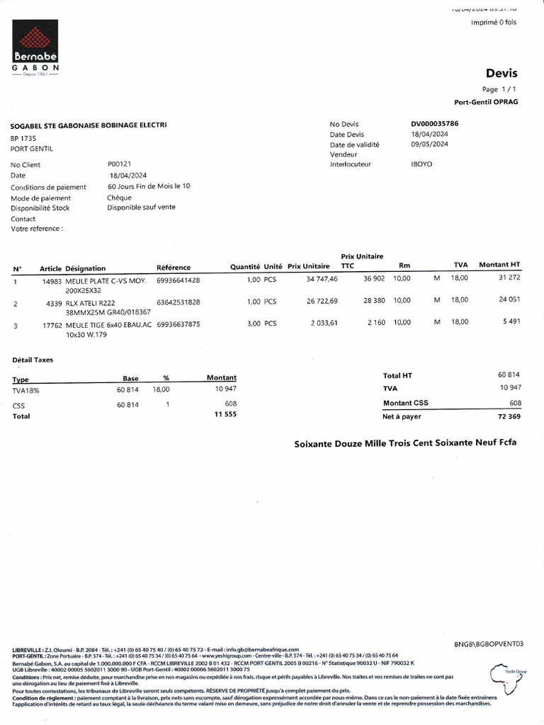 Usinage Proforma | PDF