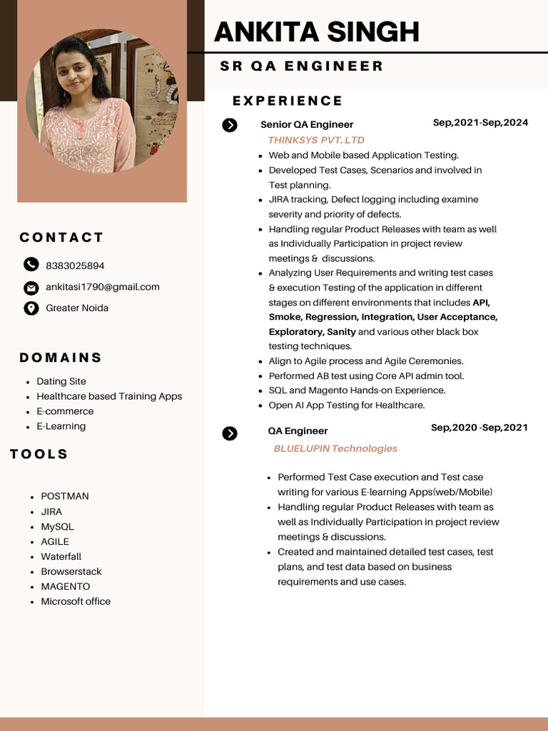Ankita Singh Manual Tester Pdf Software Testing Software Engineering