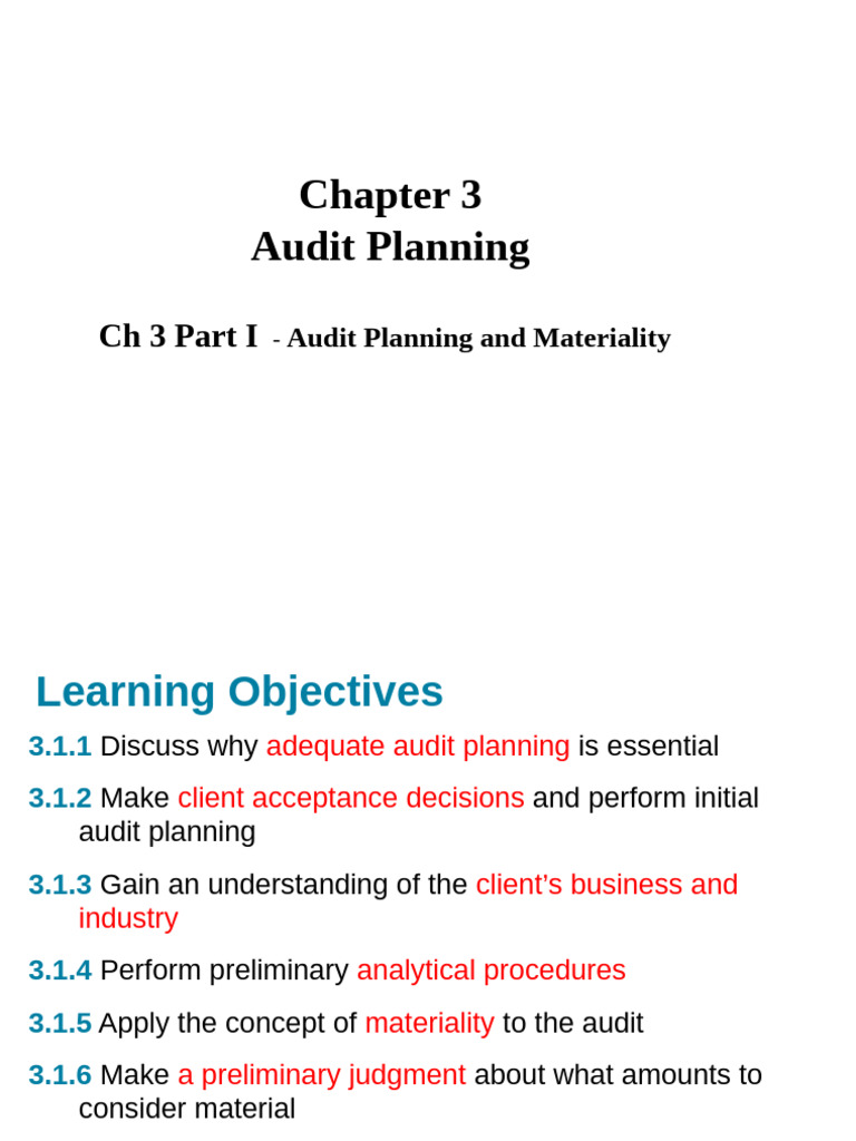Audit Planning and Materiality Overview | PDF | Audit | Risk