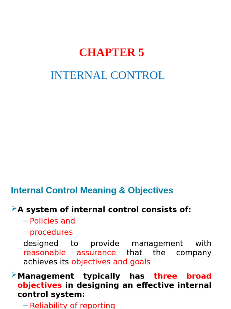 Internal Control: Objectives & Benefits | PDF | Internal Control | Audit
