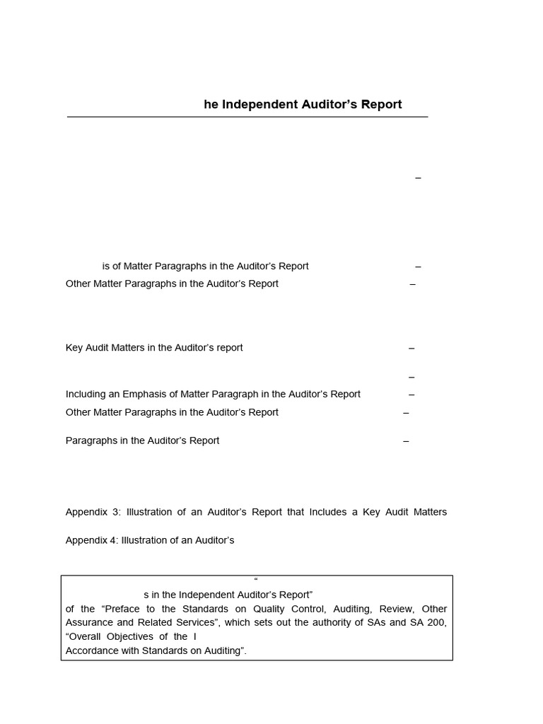 SA706 | PDF | Auditor's Report | Audit