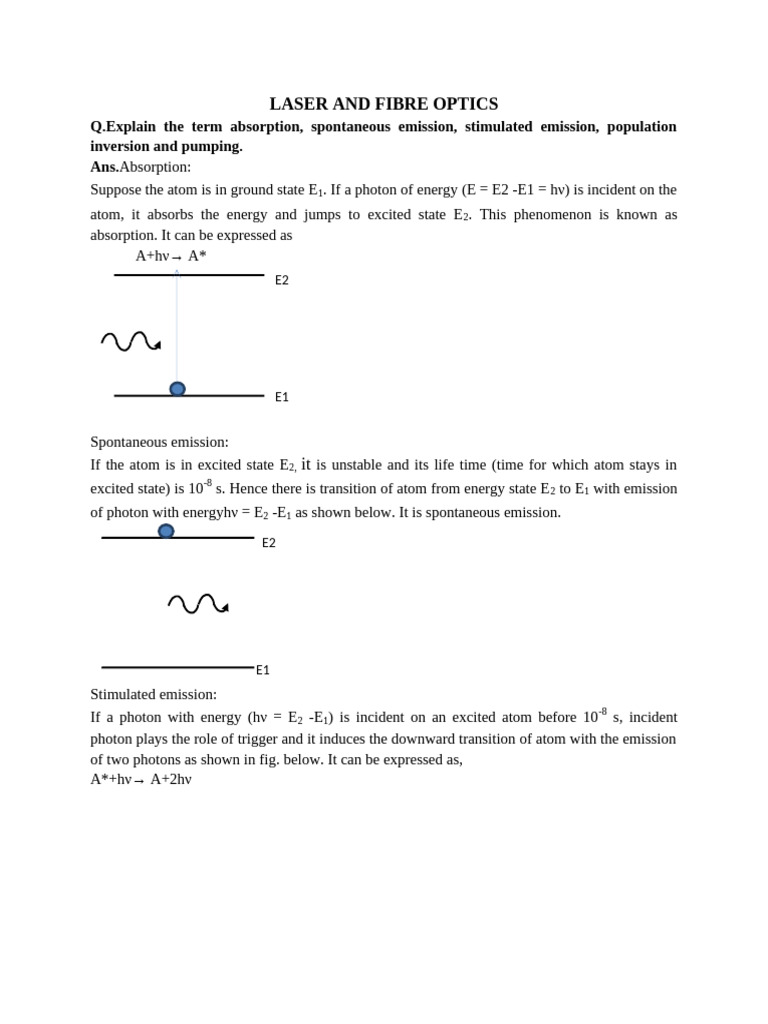 2. Laser and fibre optics updated | PDF | Laser | Emission Spectrum