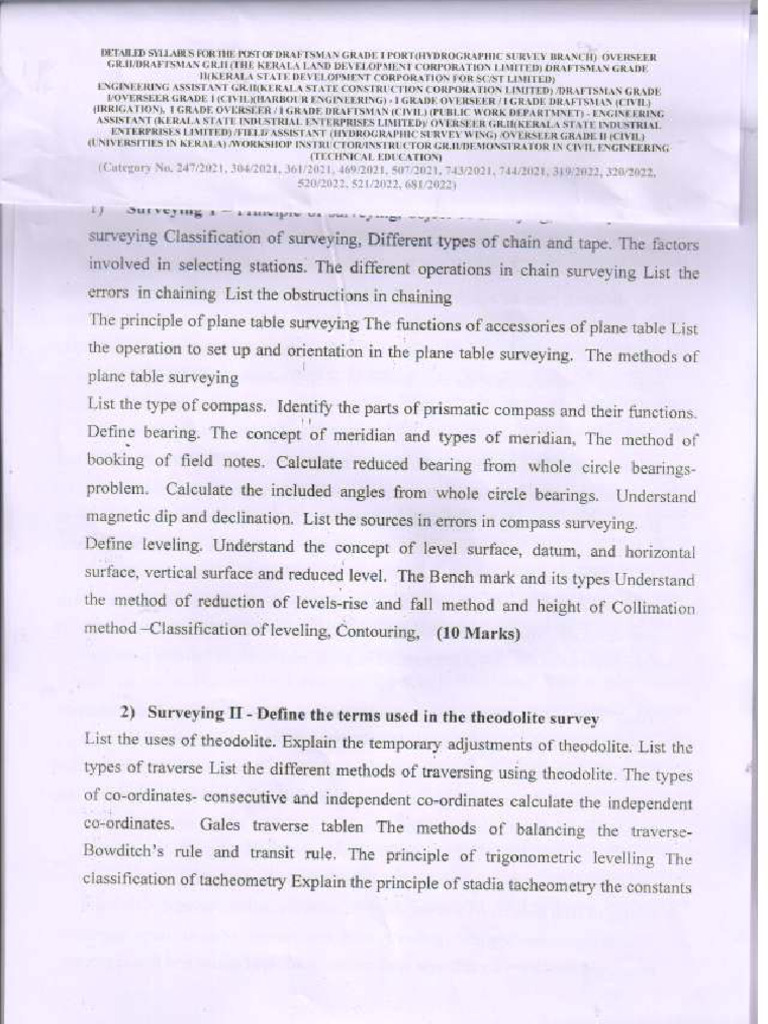 Draftsman-Syllabus | PDF