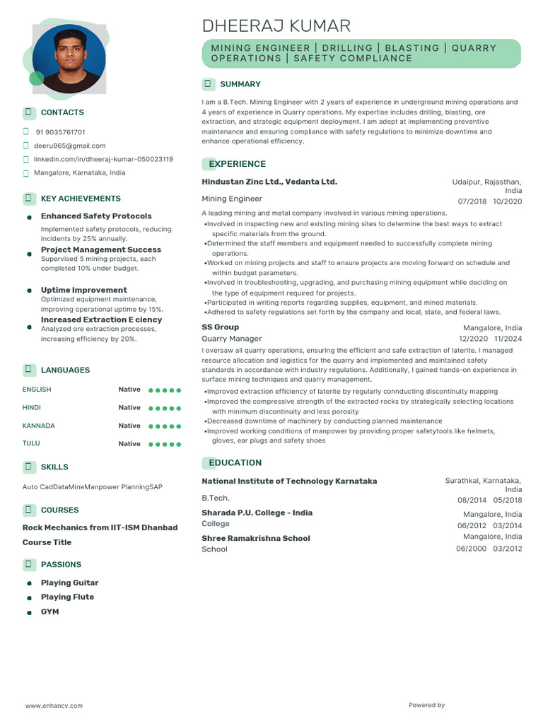 Dheeraj resume new (1) | PDF | Mining