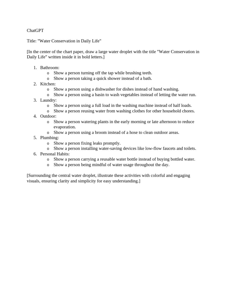 Water Conservation Project Ideas | PDF