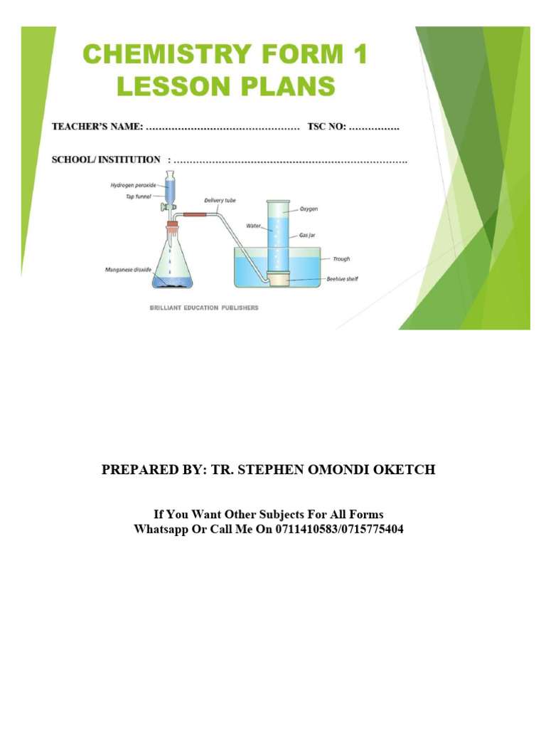 Chemistry Form 1 Lesson Plans | PDF | Distillation | Solubility