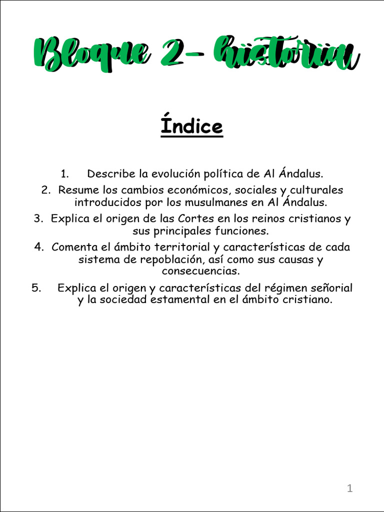 Bloque2 Historia | PDF | Al Andalus | Mahoma