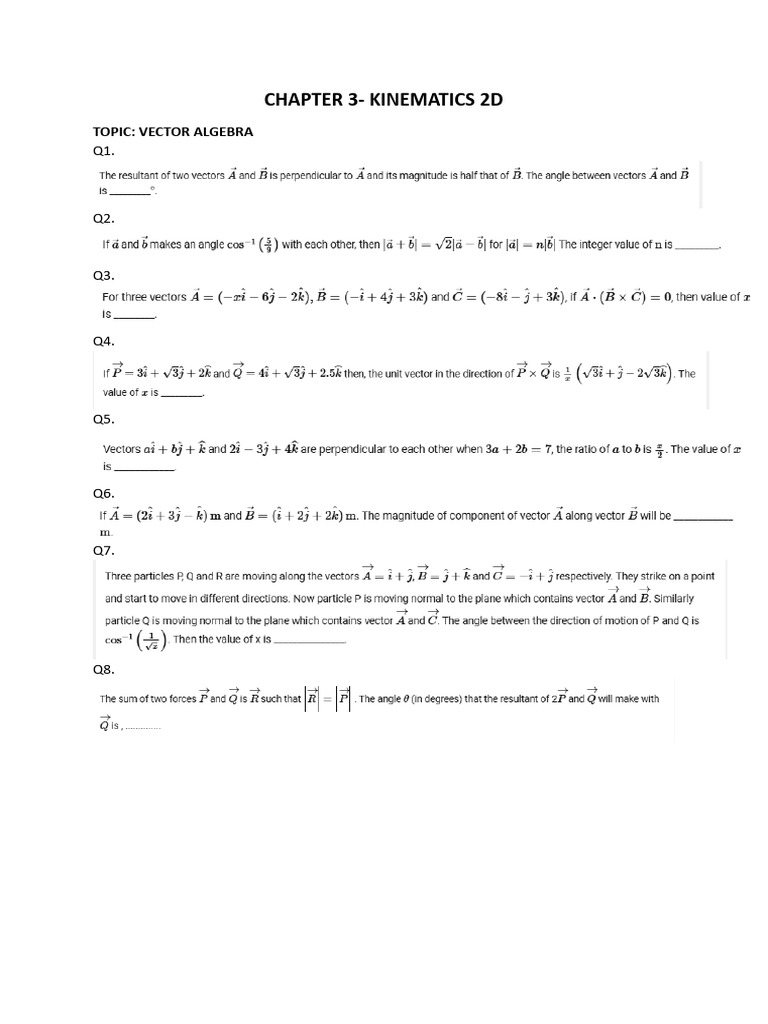 CH-3 Kinematics 2D | PDF