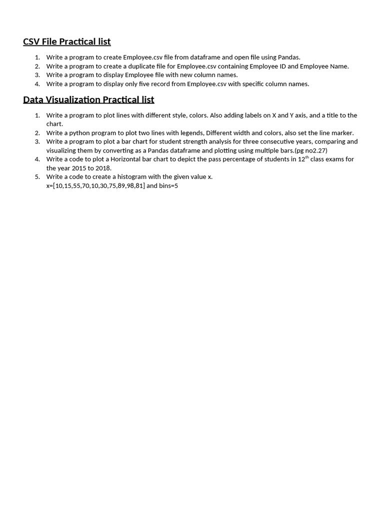 Practical Csv&Data Visualization | PDF Practical Csv&Data Visualization | PDF