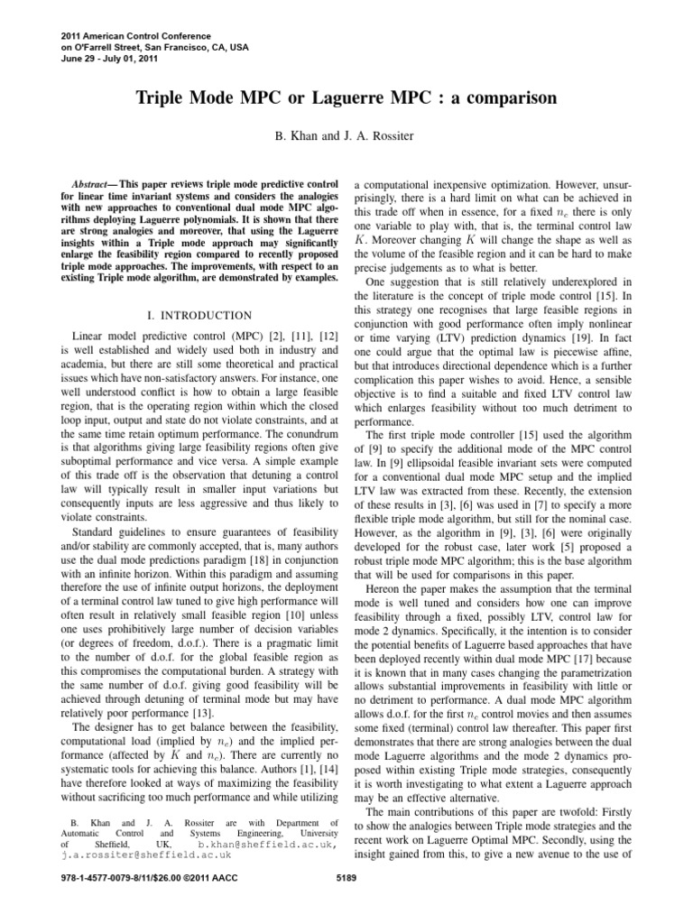 Laguerre MPC | PDF | Mathematical Optimization | Applied Mathematics