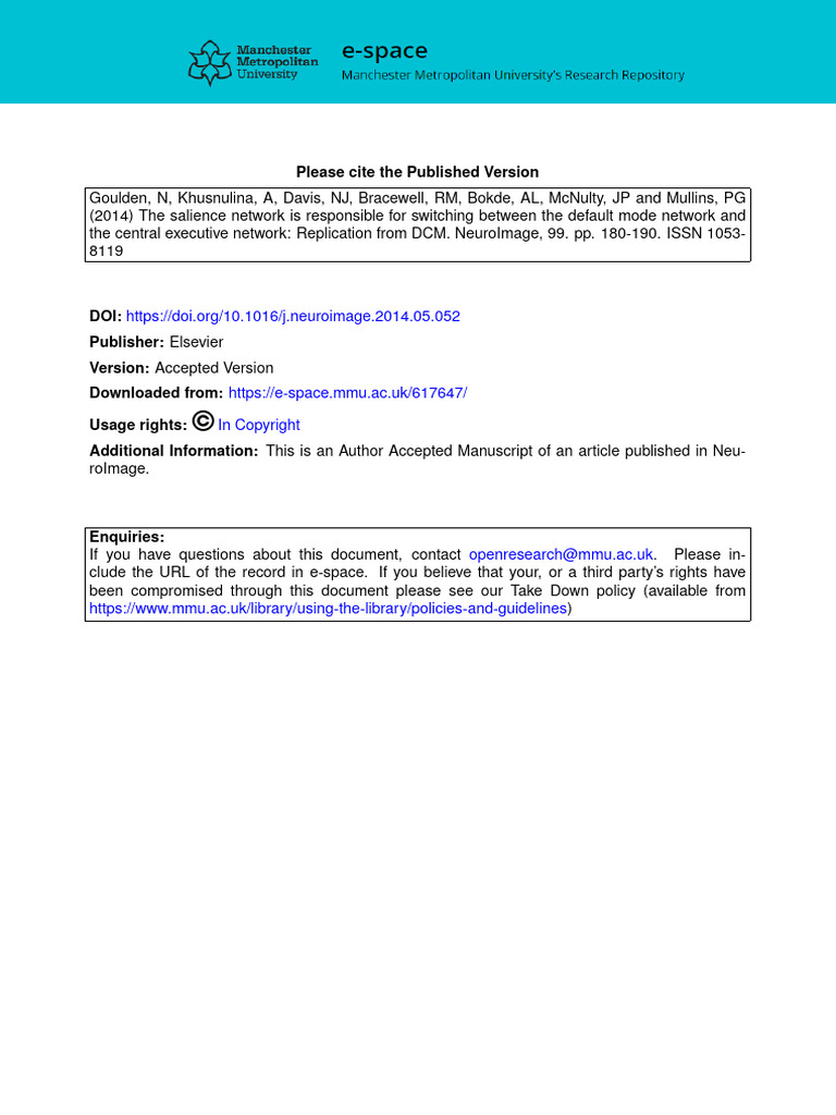 Goulden et al 2015-1 | PDF | Frontal Lobe | Occipital Lobe