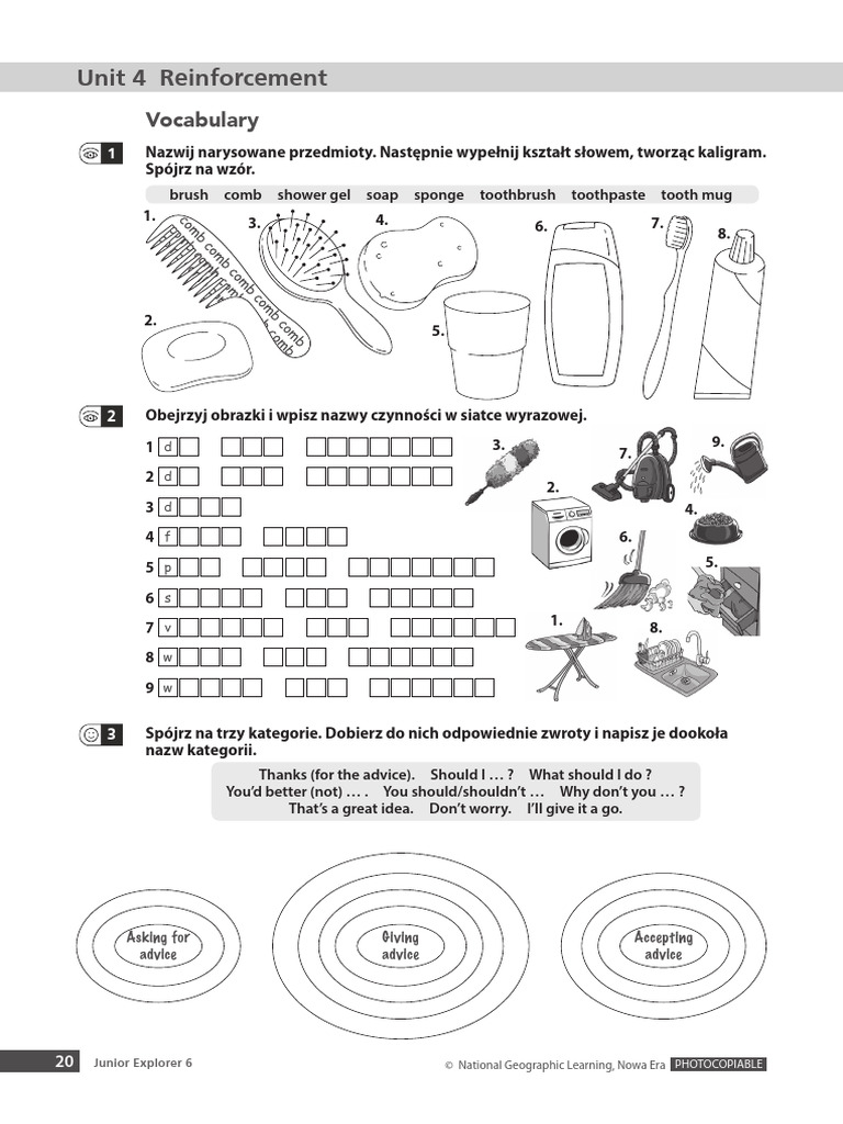 Junior Explorer 6: Unit 4 Activities | PDF
