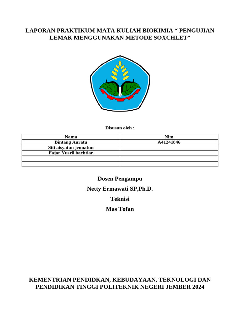 LAPRAK BIOKIMIA ANALISIS LEMAK Benih | PDF