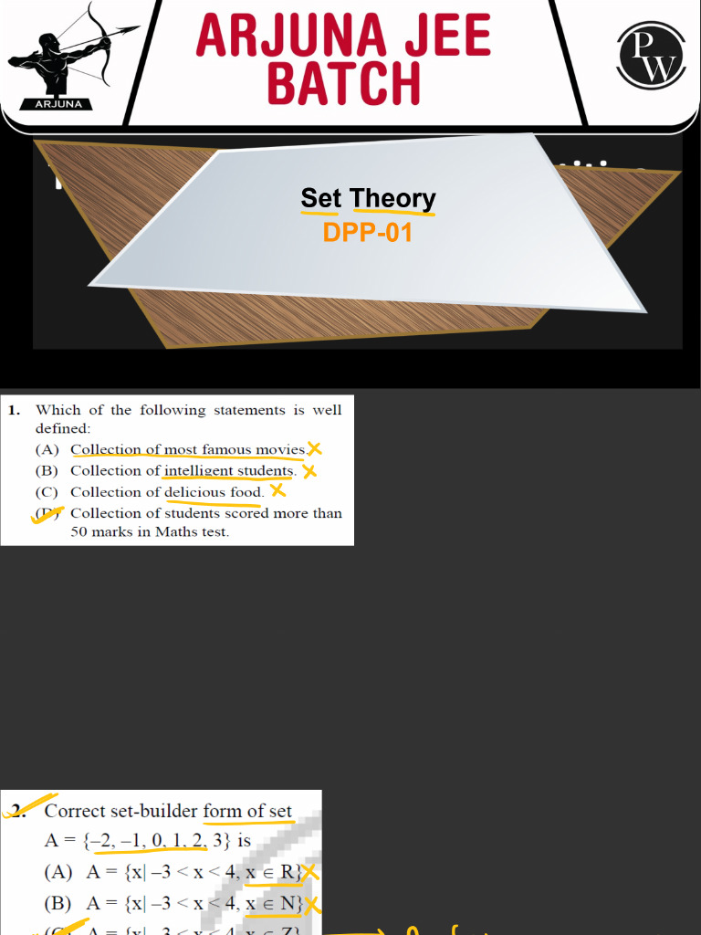 Set Theory - DPP 01 Solution Notes | PDF