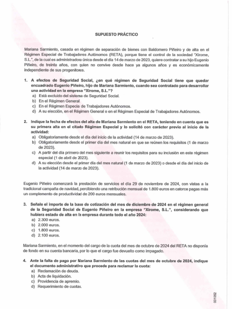 Supuesto Practico Promocion Interna Modelo A | PDF