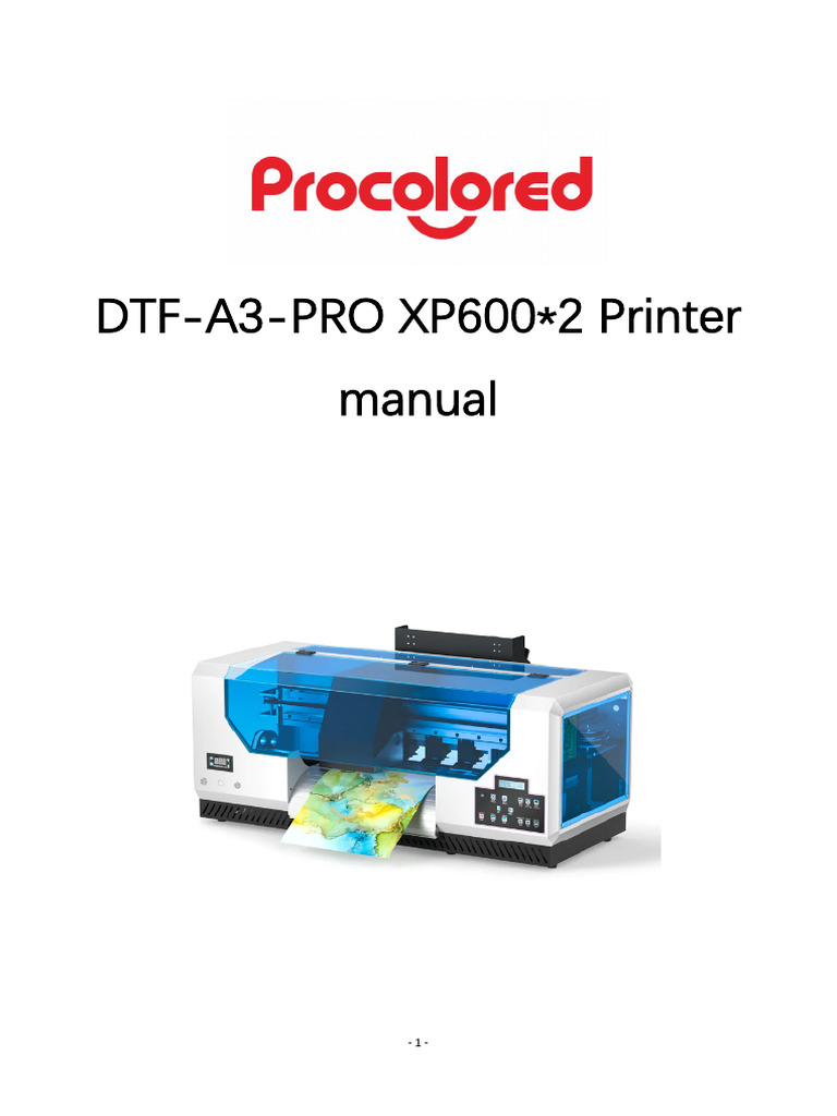 DTF PRO XP600 Manual English | PDF | Printer (Computing) | Computing