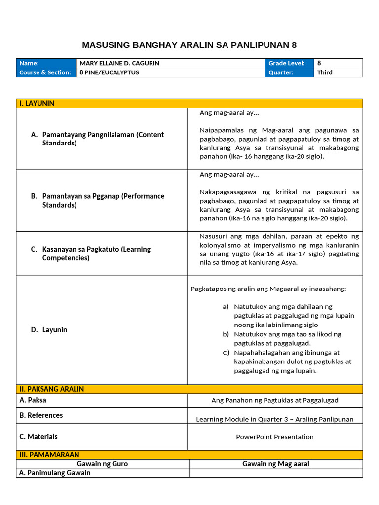 Pagtuklas-at-Paggalugad AP8 | PDF
