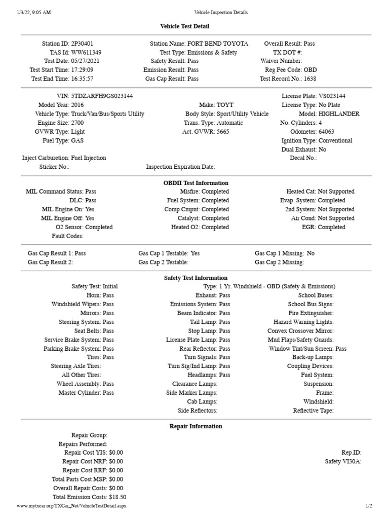 Vehicle Inspection Details | PDF | School Bus | Transport
