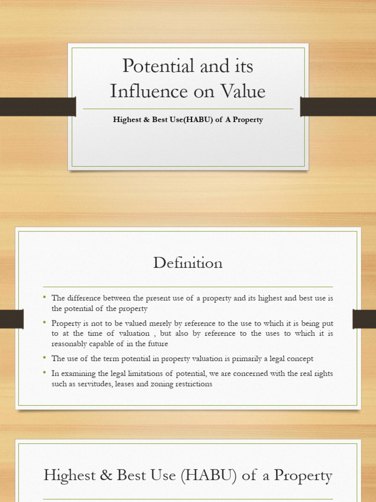 Highest & Best Use in Property Valuation | PDF