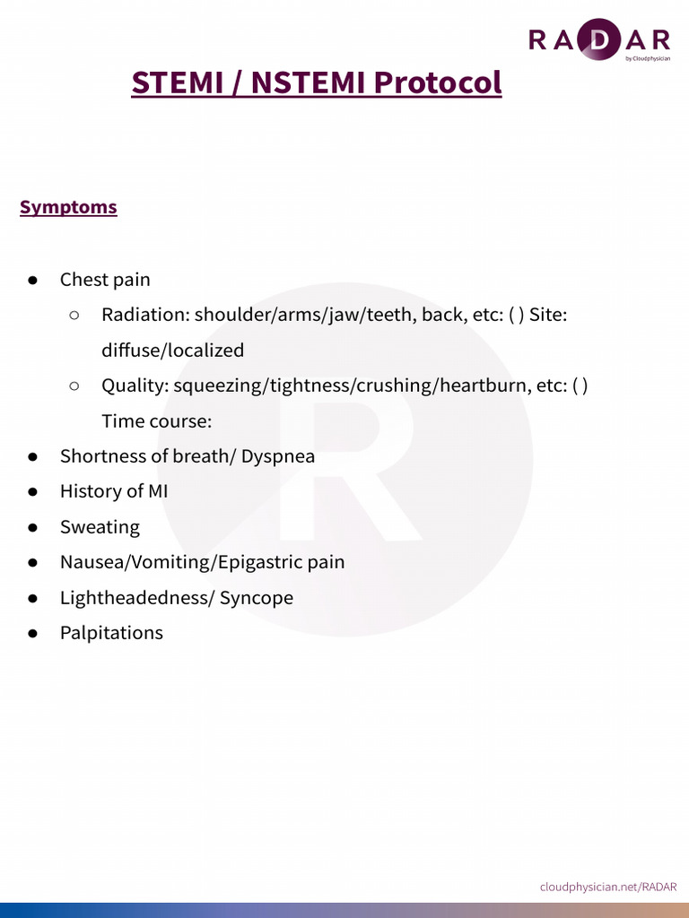 Acute Coronary Syndrome (ACS) | PDF | Myocardial Infarction | Clinical ...