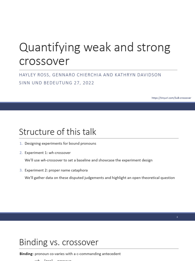 Ross-Et-Al Sub Crossover Presentation | PDF | Cognitive Science | Semantics