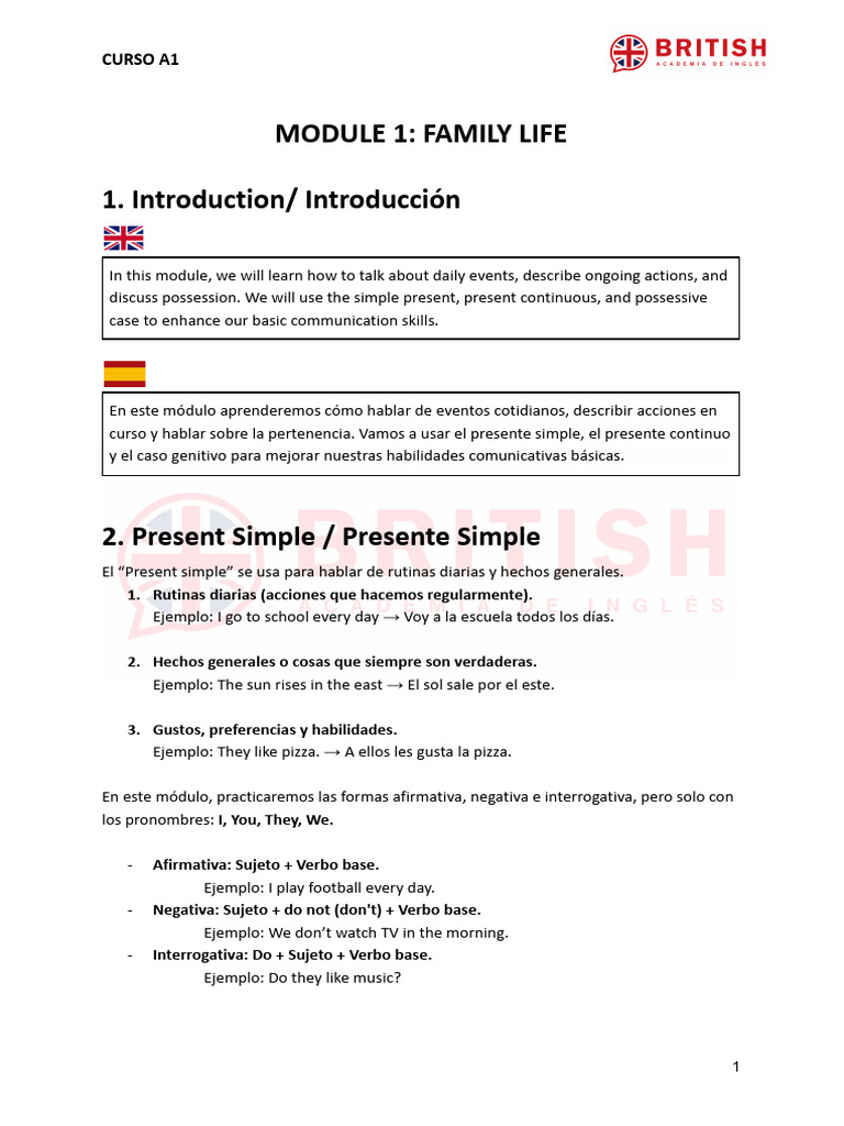 A1 Module 1 | PDF | Tipología Lingüística | Mecánica del lenguaje