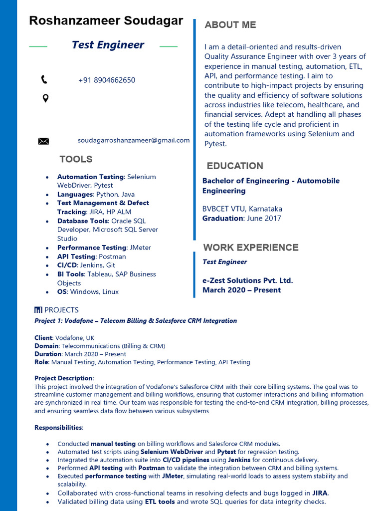 My Resume_test Engineer | PDF | Selenium (Software) | Computing