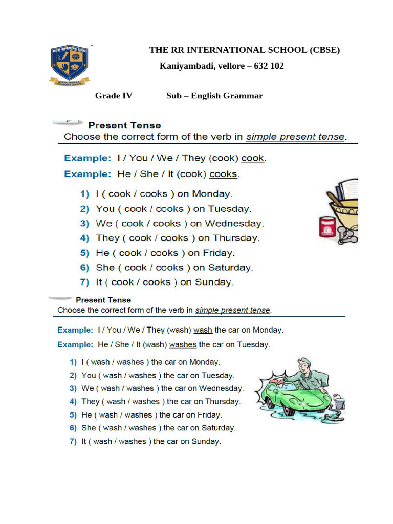 Grade IV Present, Past and Future | PDF