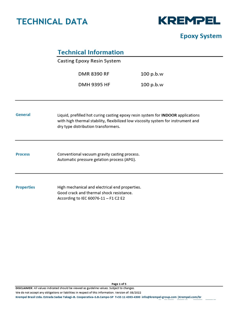 DMR 8390 RF + DMH 9395 HF | PDF | Epoxy | Materials