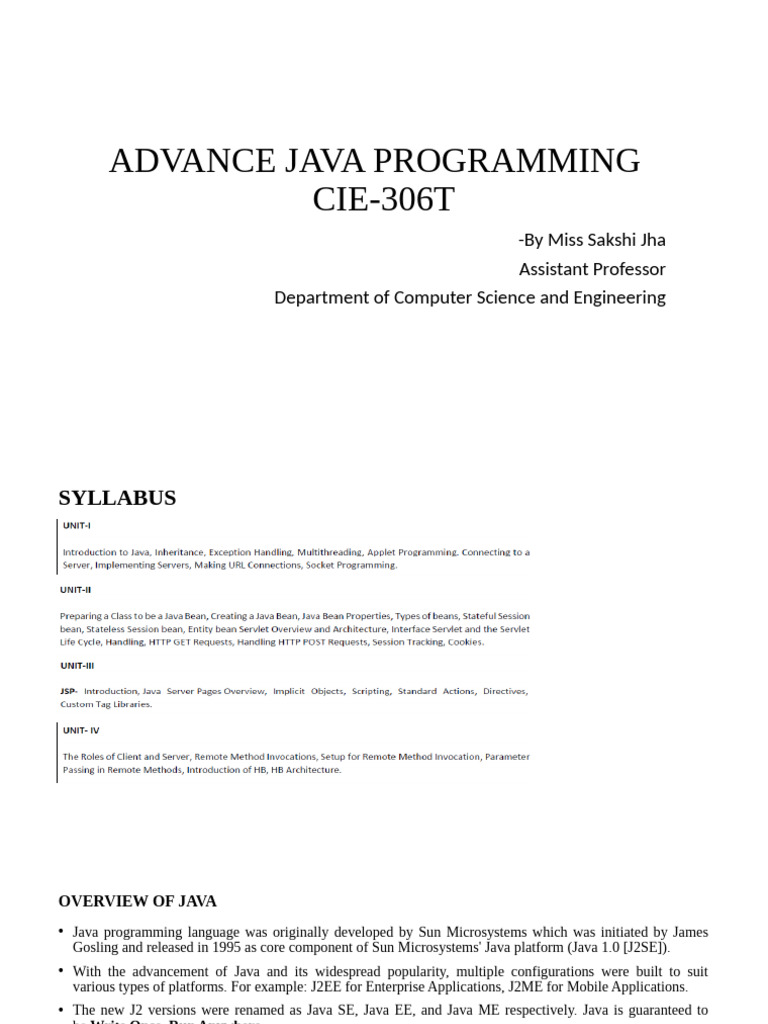 Unit1 Introduction JAVa | PDF | Java (Programming Language) | Java Virtual Machine