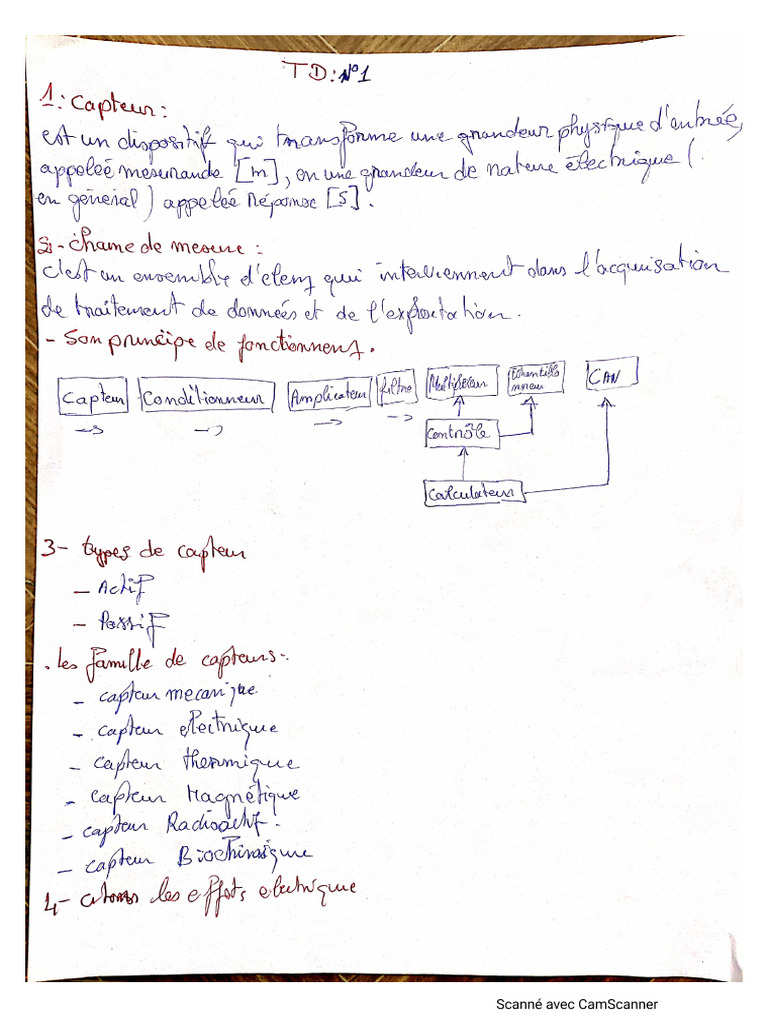 Corrigé TD Capteur | PDF
