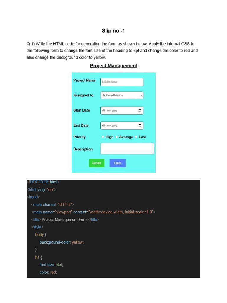 WT 1 and FDS Practical Slips Solution Form WWW - Dailycover.live | PDF ...