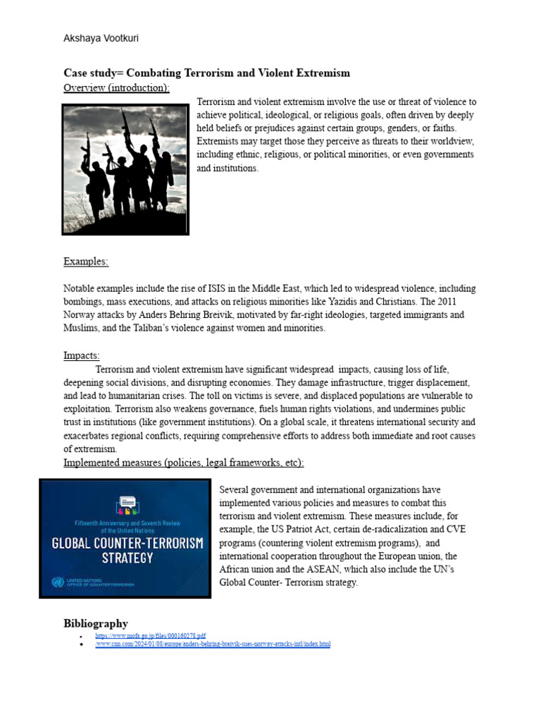 Case Study Combating Terrorism and Violent Extremism | PDF | Money ...
