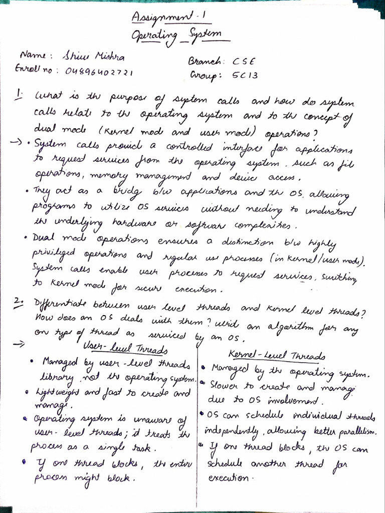 OS Assignment1 | PDF