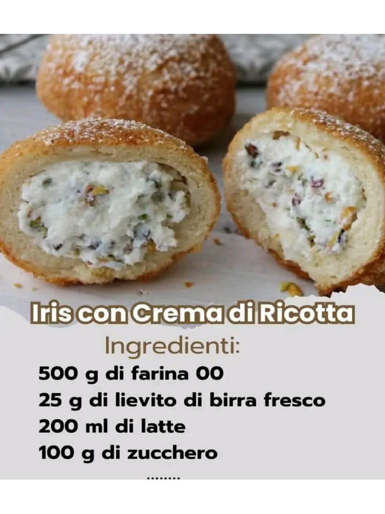 Ricetta Iris Con Crema Di Ricotta | PDF