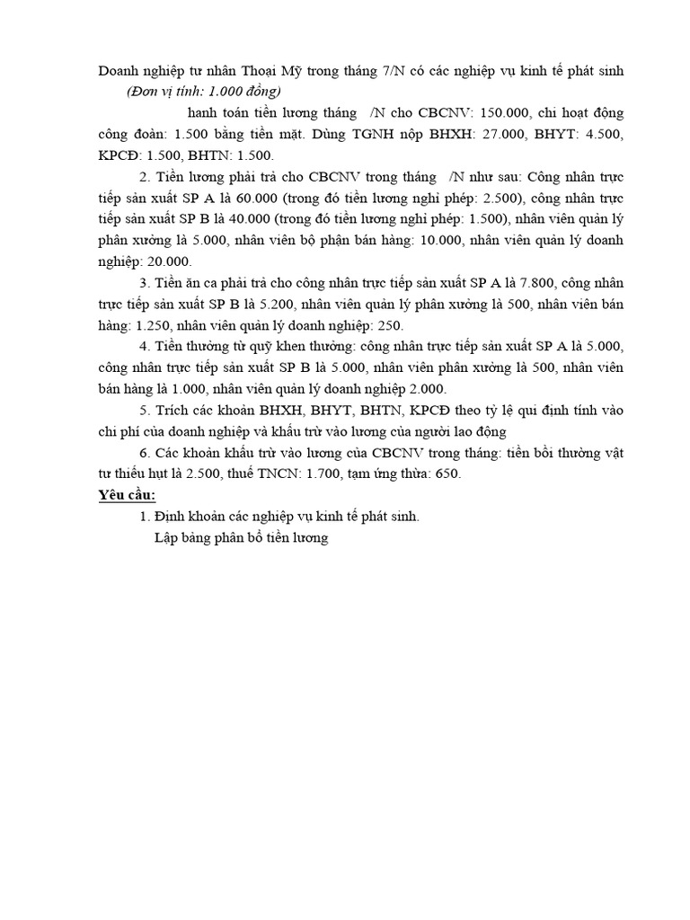 BT Chương 3 - Kttc1 | PDF