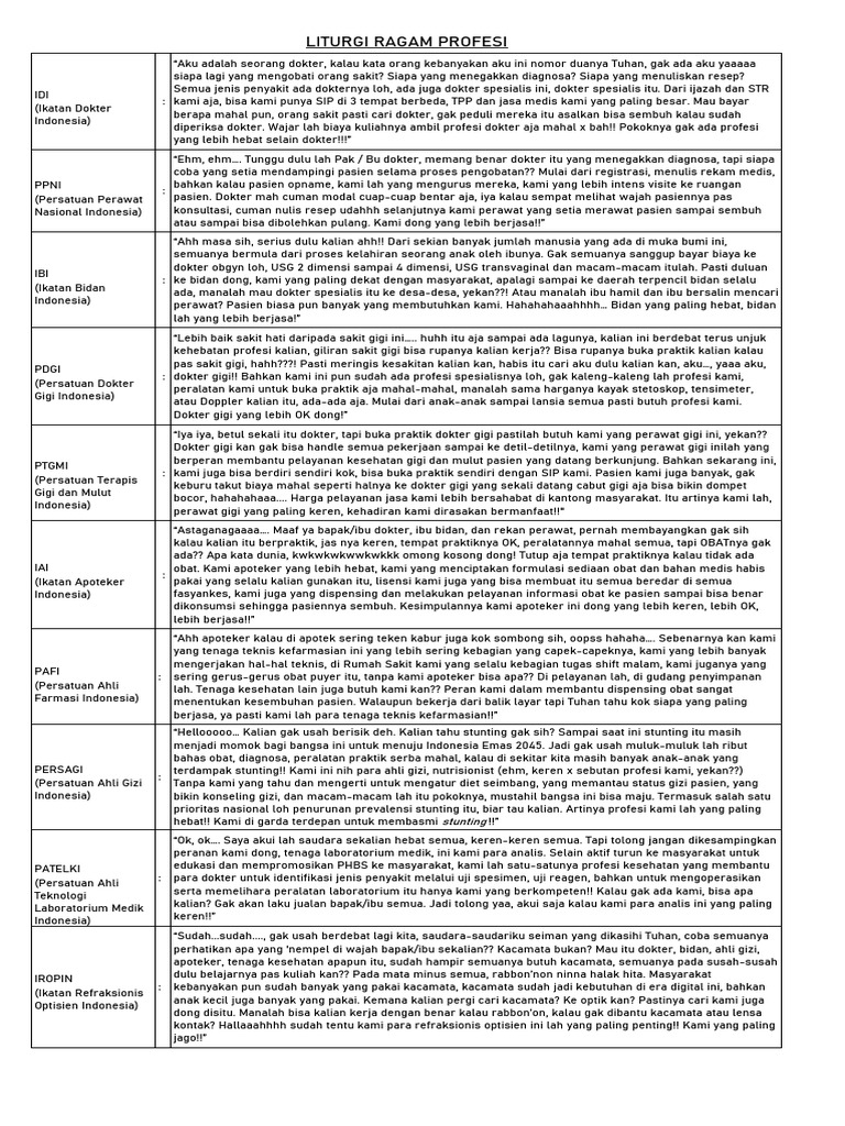 Liturgi Ragam Profesi | PDF